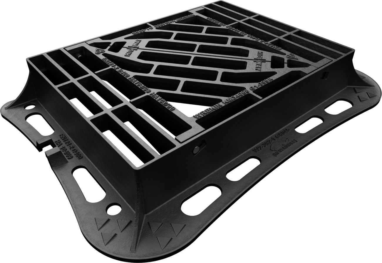 Highway D400 3 flange gully grate 425mm x 425mm clear opening with 100