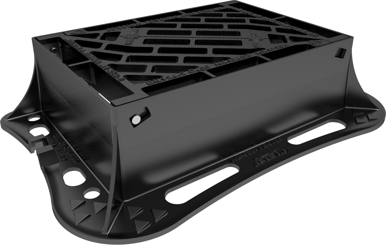 Highway D400 3 flange gully grate 425mm x 425mm clear opening with 150