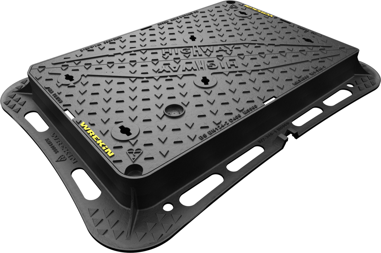 Highway D400 manhole cover 900mm x 600mm clear opening with 100mm fram