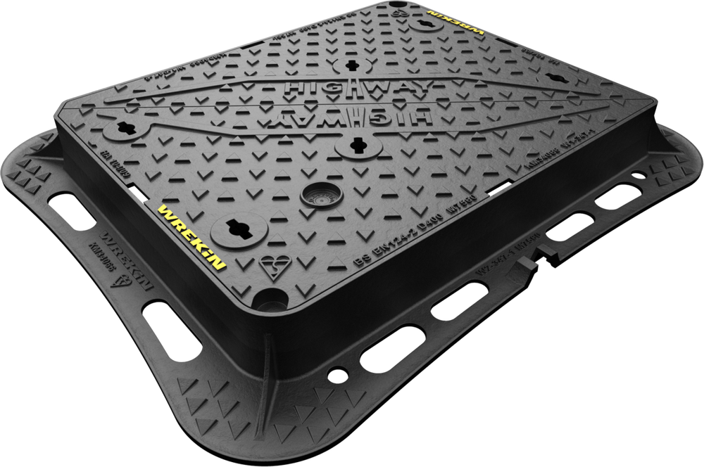 Highway D400 manhole cover 750mm x 600mm clear opening with 100mm fram