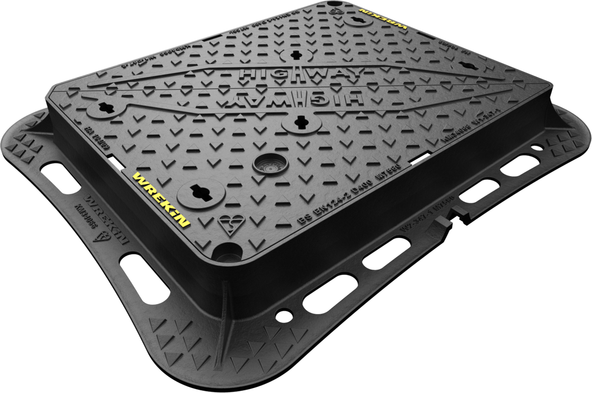 Highway D400 manhole cover 750mm x 600mm clear opening with 100mm fram