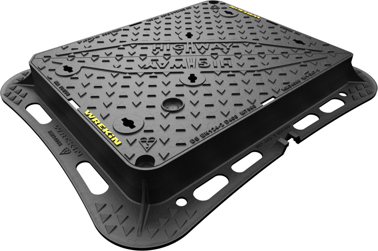 Highway D400 manhole cover 750mm x 600mm clear opening with 100mm fram