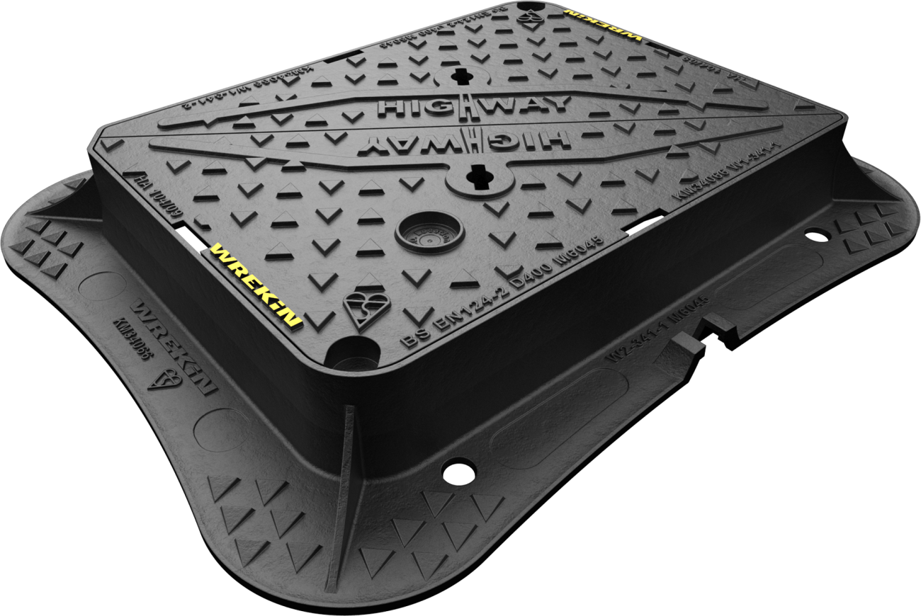 Highway D400 manhole cover 600mm x 450mm clear opening with 100mm fram