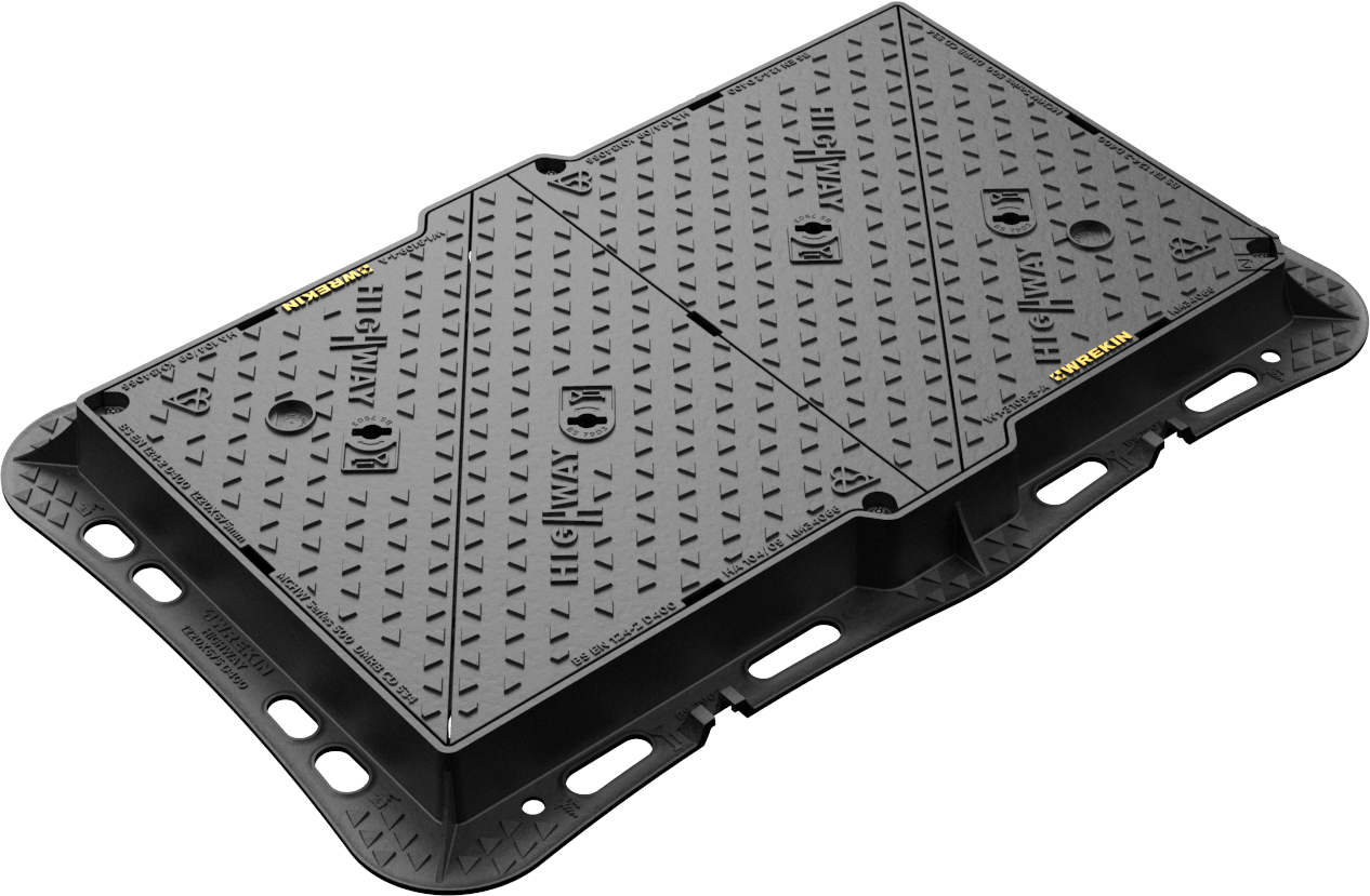 Highway D400 manhole cover 1220mm x 675mm clear opening with 100mm fra